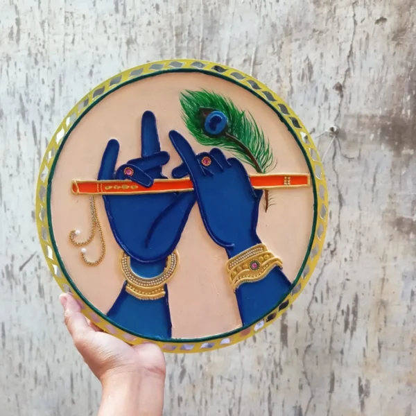 Radha Krishna Hand Gestures 3D Wall Art - Shadow Brush Lippan